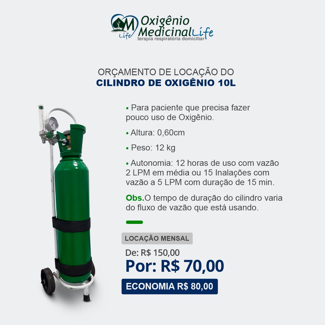 Cilindros de Oxigenio - Aluguel de Cilindro Oxigenio R$.70,00